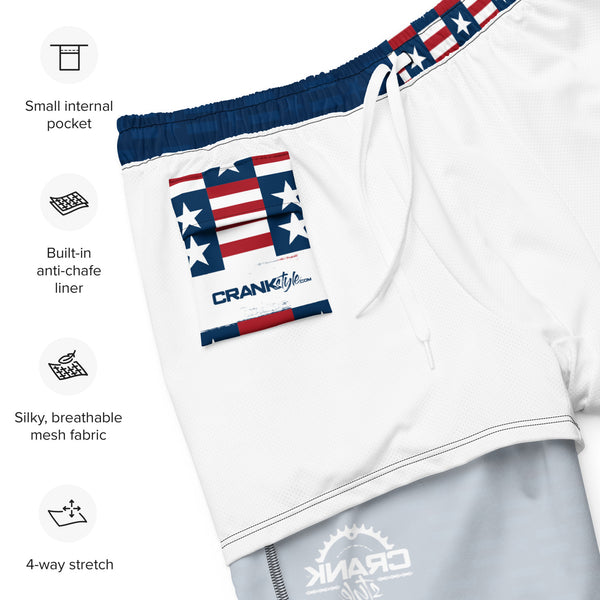 Men's Crank Style America Star Check Swim Trunks