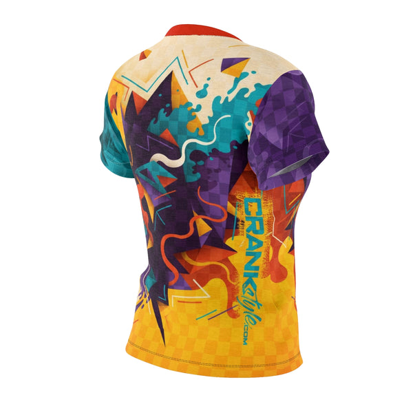 Women's Abstract Splash Check MTB Jersey - Crank Style