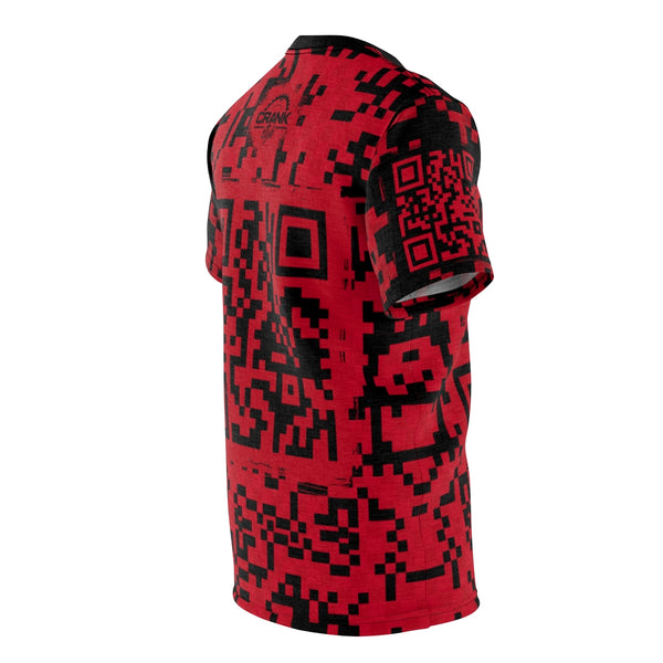 MEN'S Red & Black QR CODE Check MTB JERSEY - Crank Style