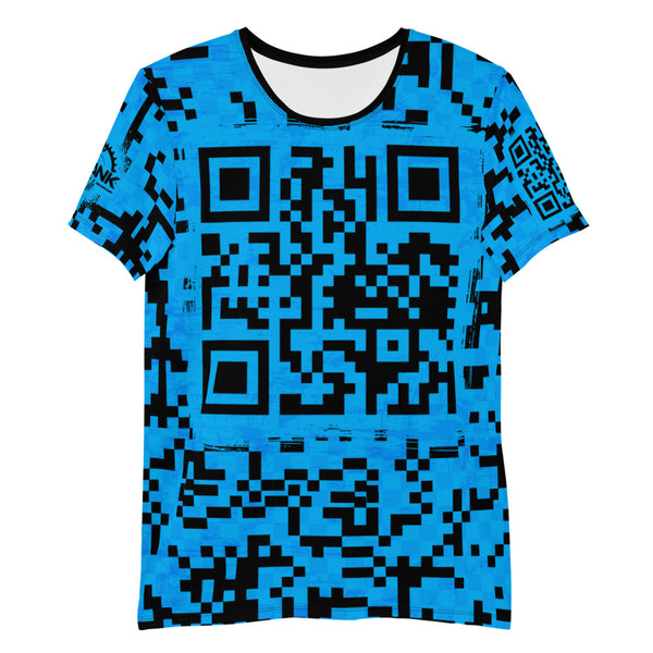 Men's Blue & Black QR Code Check MTB JERSEY - Crank Style