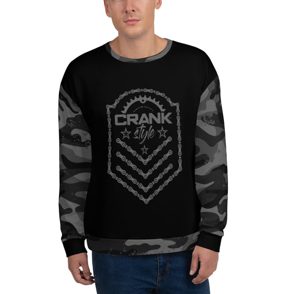 Unisex Black Camo Bike Chain Sweatshirt - Crank Style