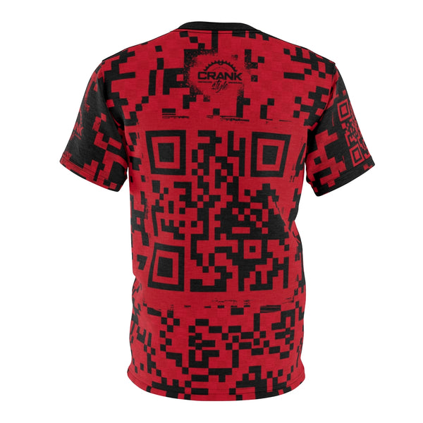 MEN'S Red & Black QR CODE Check MTB JERSEY - Crank Style